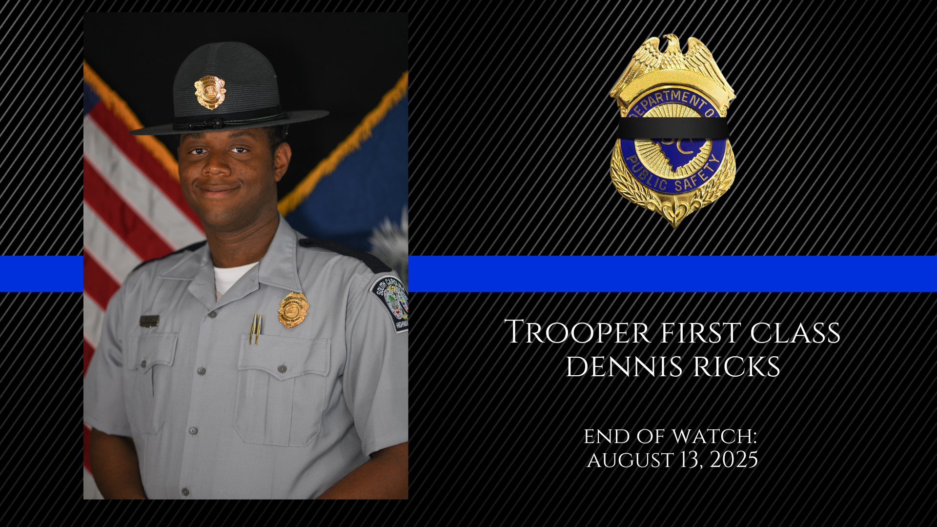 SCDPS Mourns Passing of Trooper First Class Dennis Ricks | SCDPS